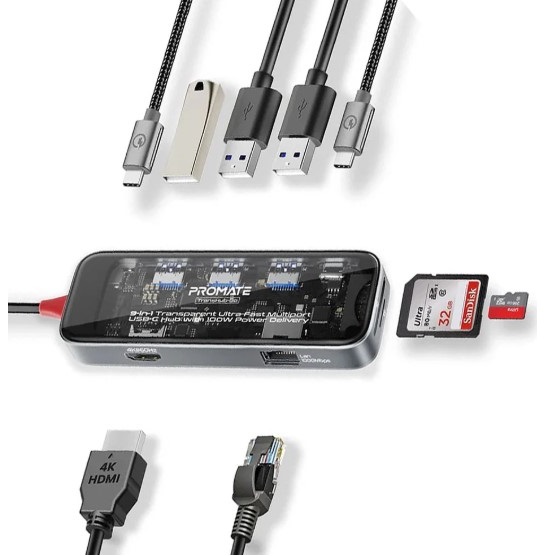 Dukatech | 0111 017200 | Promate Multi-Port Ultra Fast USB-C Hub
