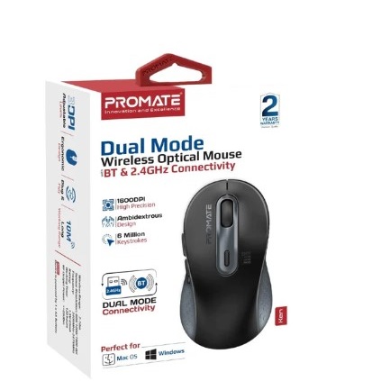 Dukatech | 0111 017200 | Promate Dual Mode Wireless Optical Mouse