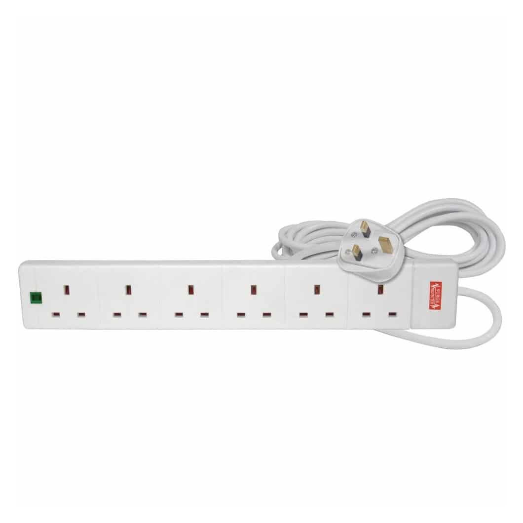 Dukatech 0111 017200 Mercury 6 Way Surge Protector Extension Cable